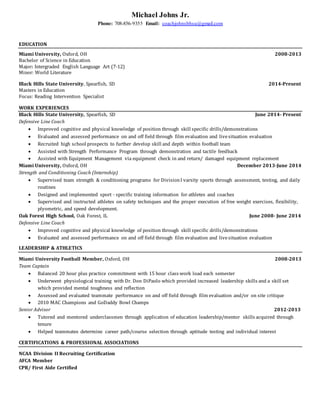 Michael Johns Resume | PDF