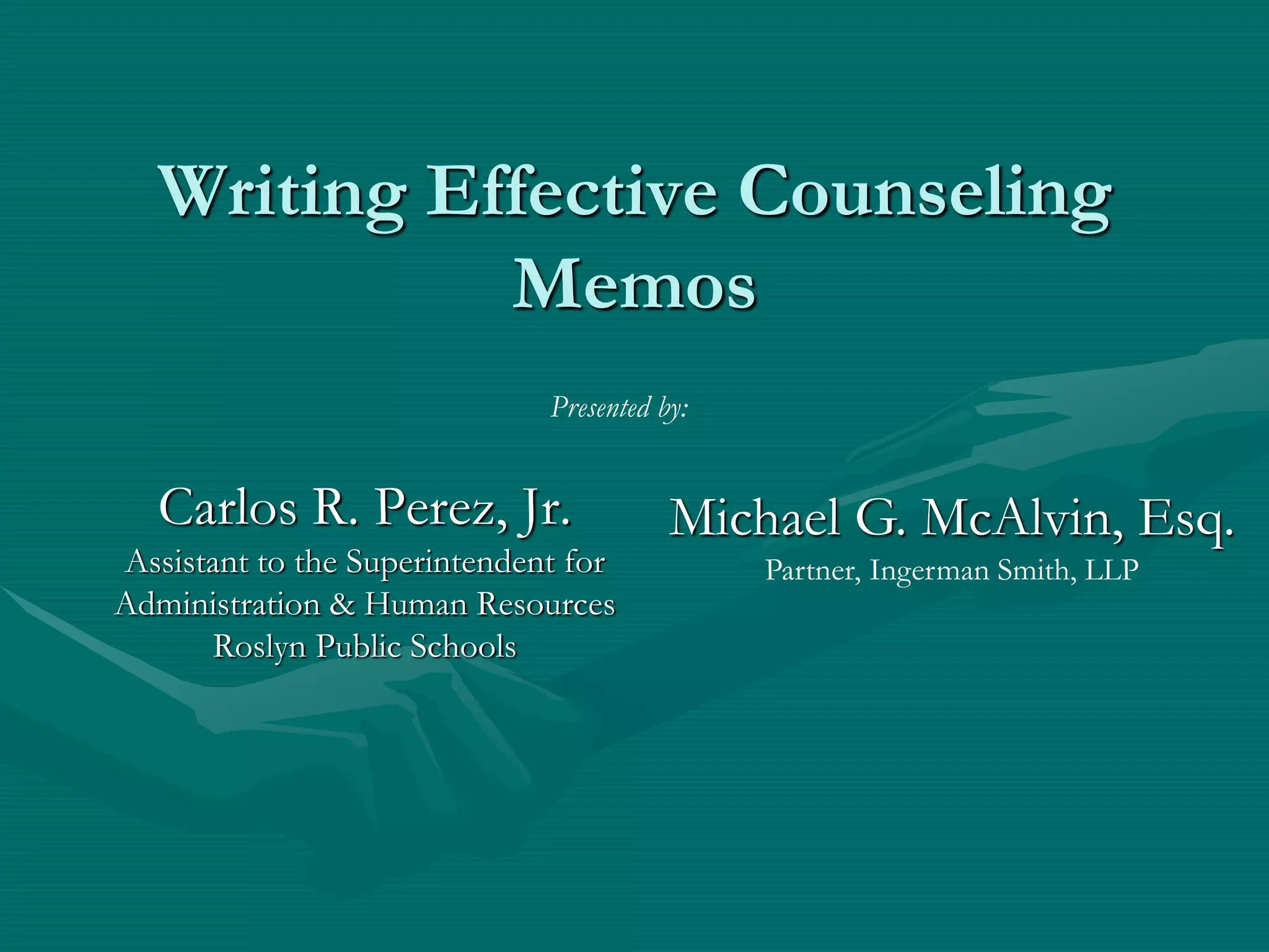 Effective Counseling Memos | PPTX | Educational Assessment | Education