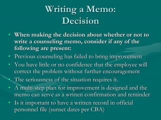 Effective Counseling Memos | PPTX