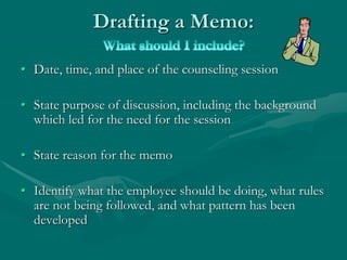 Effective Counseling Memos | PPTX