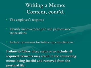 Effective Counseling Memos | PPTX | Educational Assessment | Education