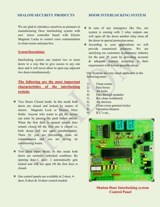 Door Interlocking System Broucher | PDF