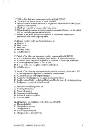 042 physiology mcq_acem_primary_nervous_system | PDF