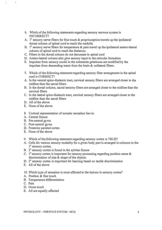 042 physiology mcq_acem_primary_nervous_system | PDF