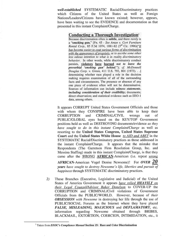 043012 EEOC & OCRC Complaint/Charge (GarretsonResolutionGroup) | PDF | Crime & Harmful Acts to ...