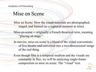 Film Aesthetics I | PPT
