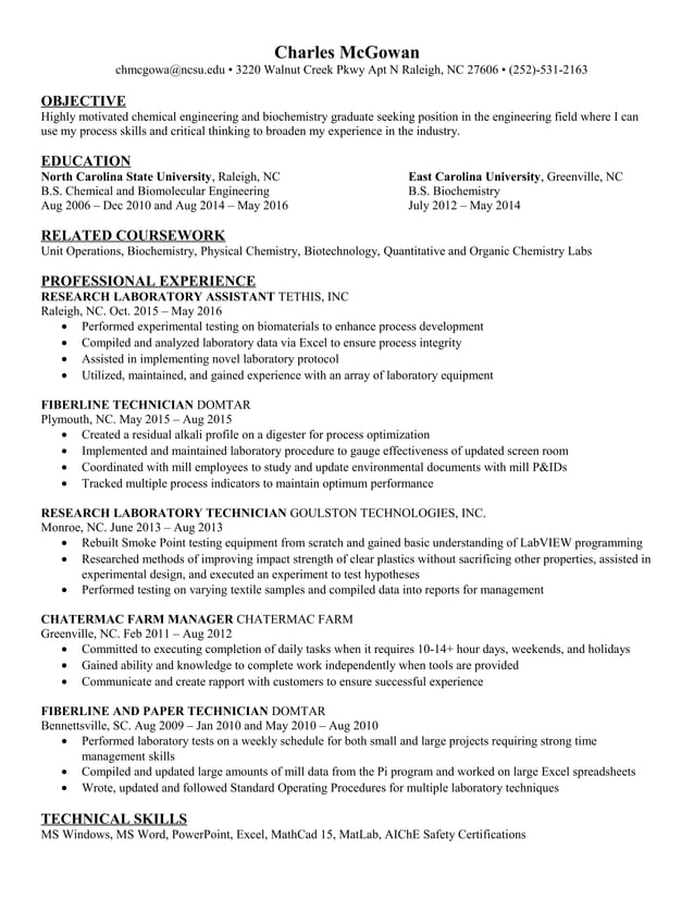 Charles McGowan Resume | PDF
