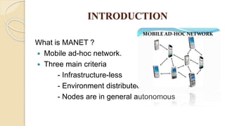 Performance analysis of routing protocol in MANET | PPT