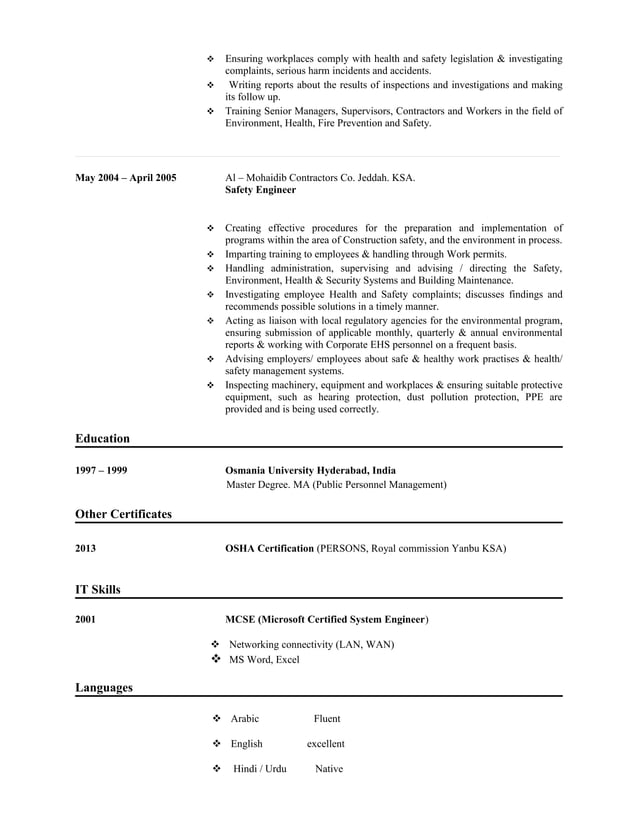 CV Of mohammed mohsin hussain | DOC | Human Resources | Business