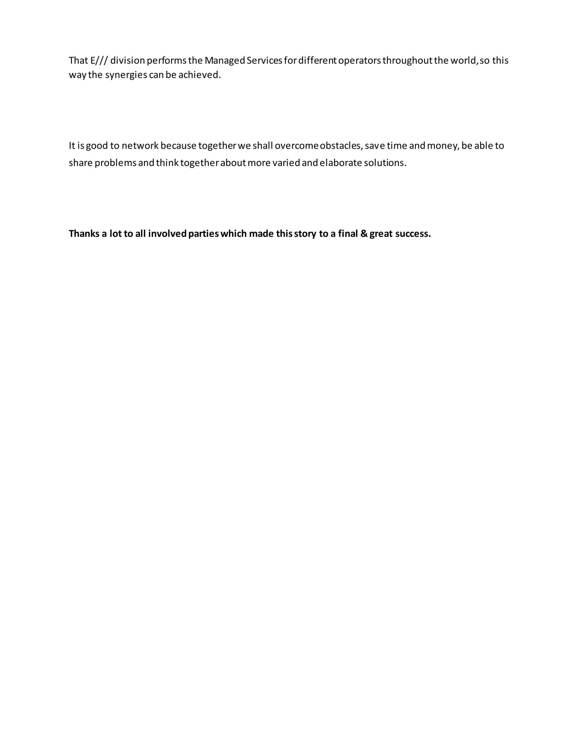 Success Story - Transition of Ericsson SRAN - no photo | DOCX ...