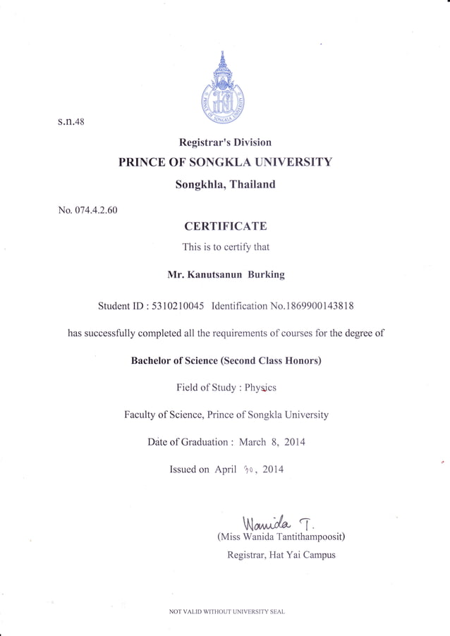B.Sc.Certification of Degree Completed_high resolution | PDF