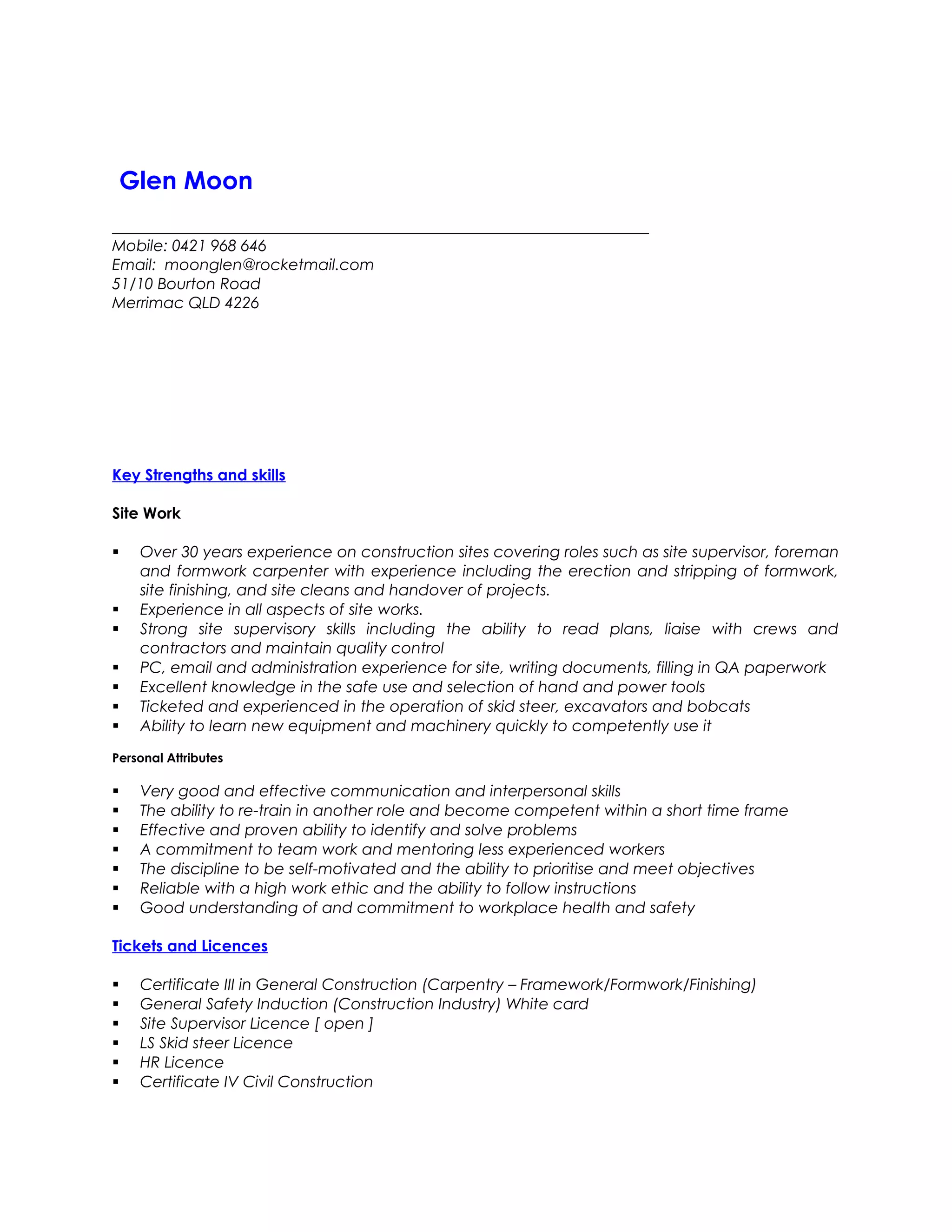 Glen Moon resume (2) | PDF