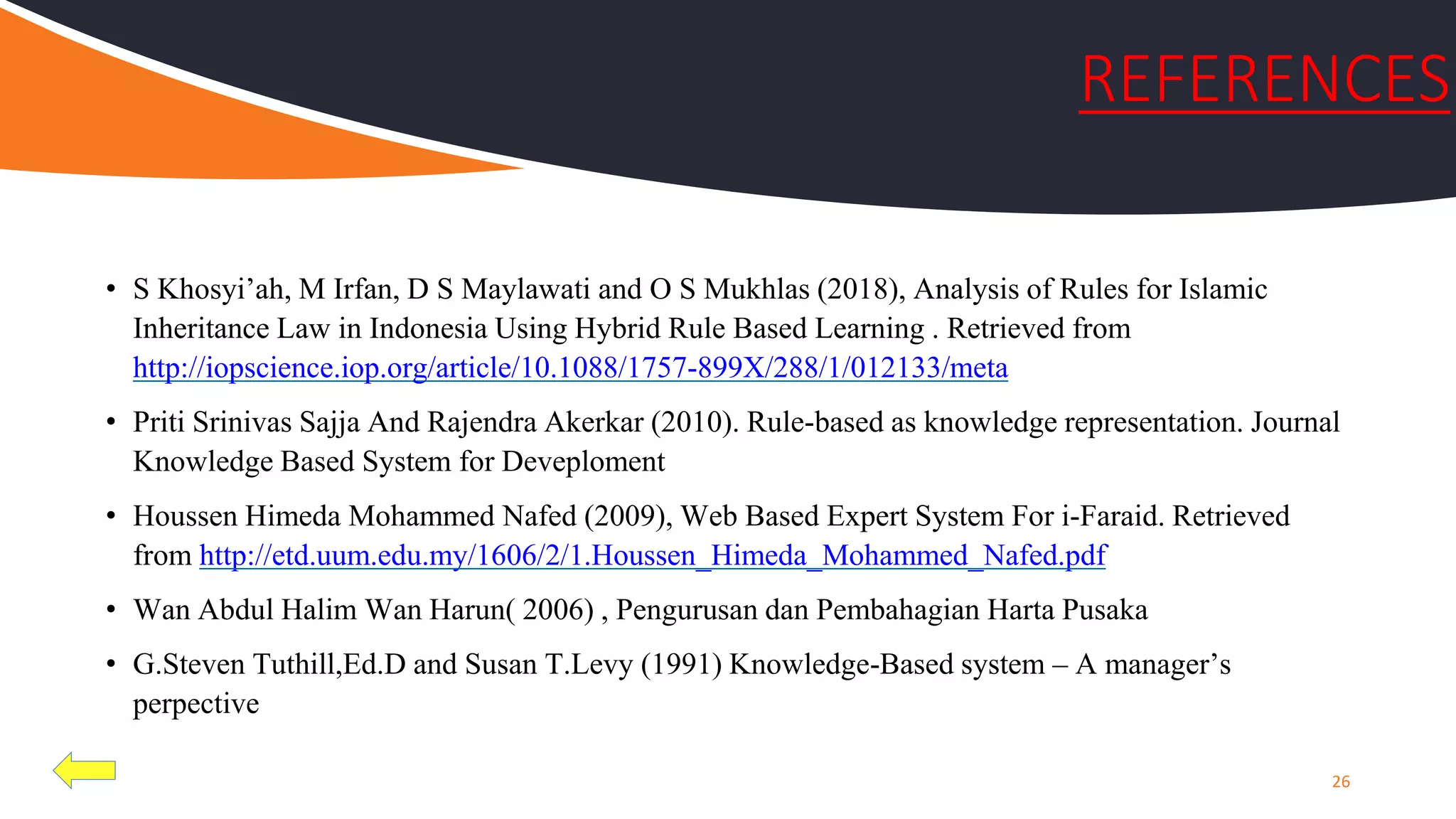 Effective Faraid system using rule based | PPTX