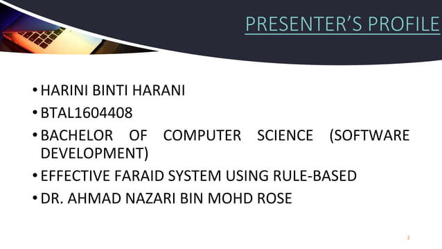 Effective Faraid system using rule based | PPT