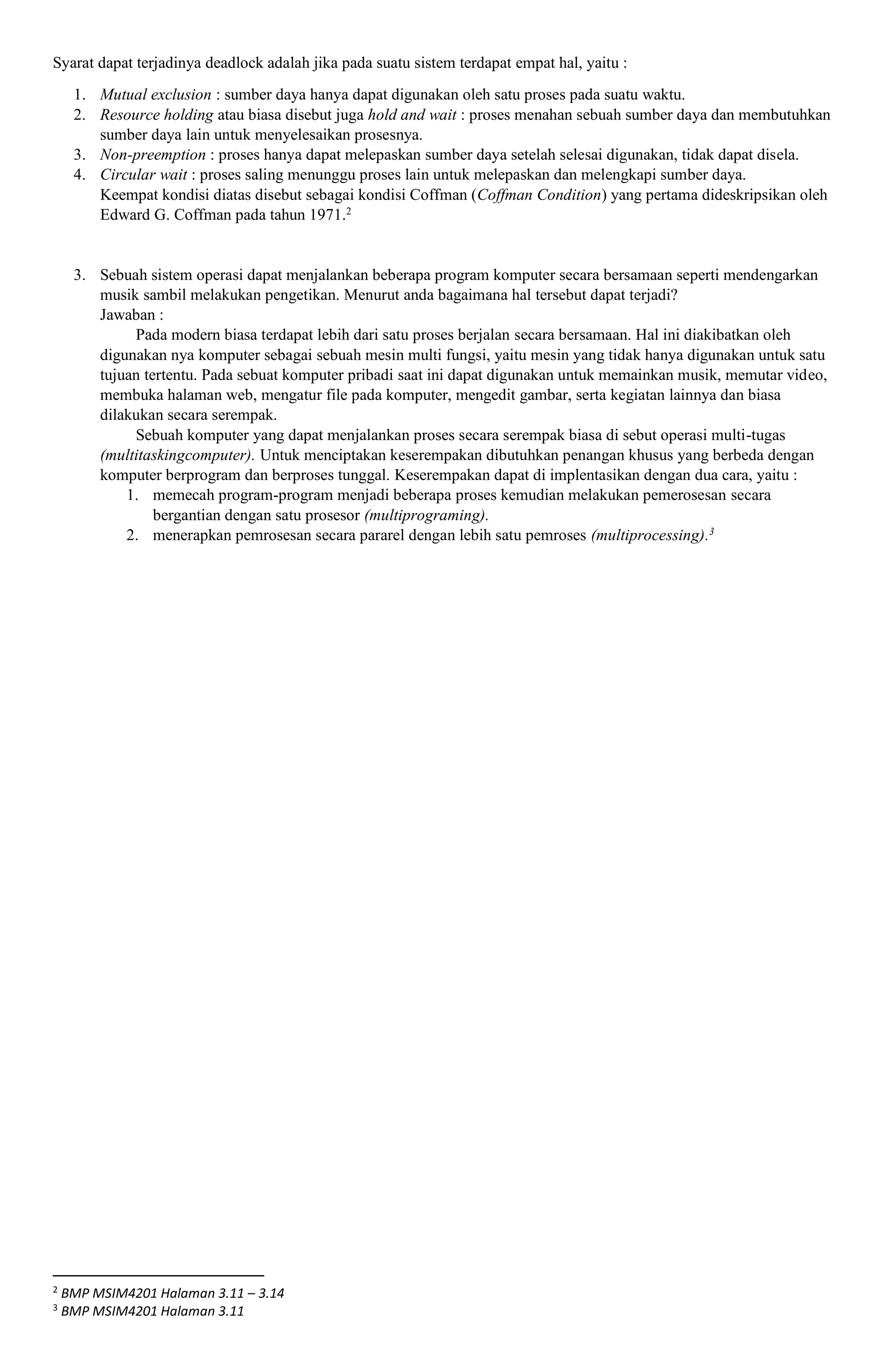 Sistem Operasi MSIM4201 | PDF