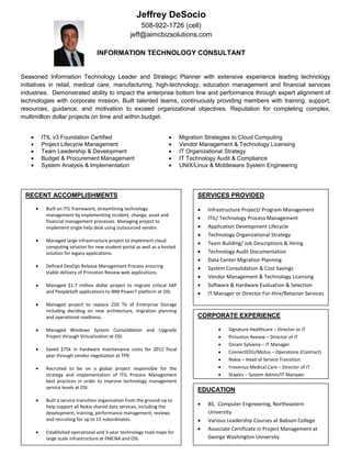 JeffDeSocio_IT_Consultant_Profile_2015 | PDF | Information Services ...