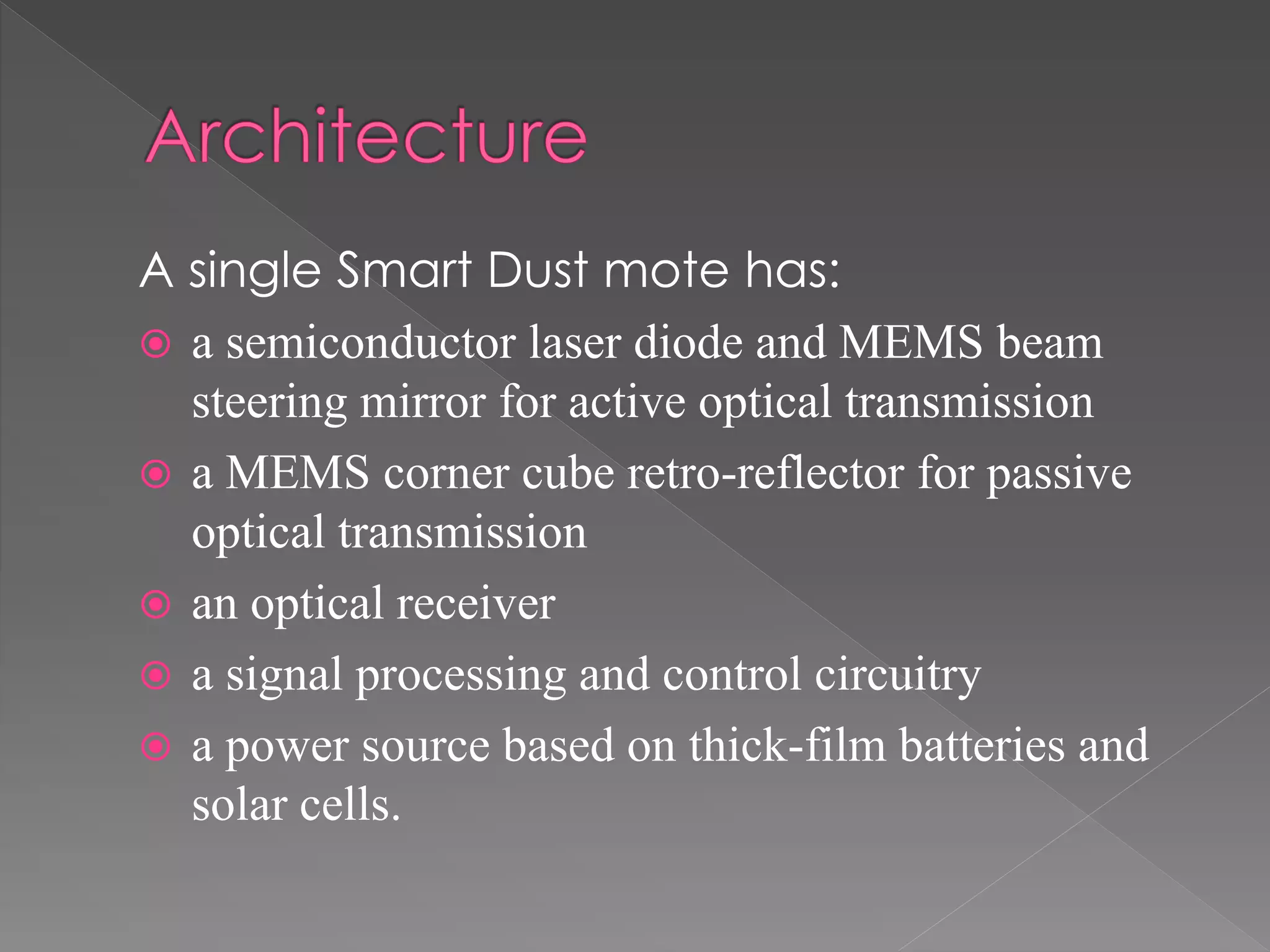 final smart dust PPT | PPTX