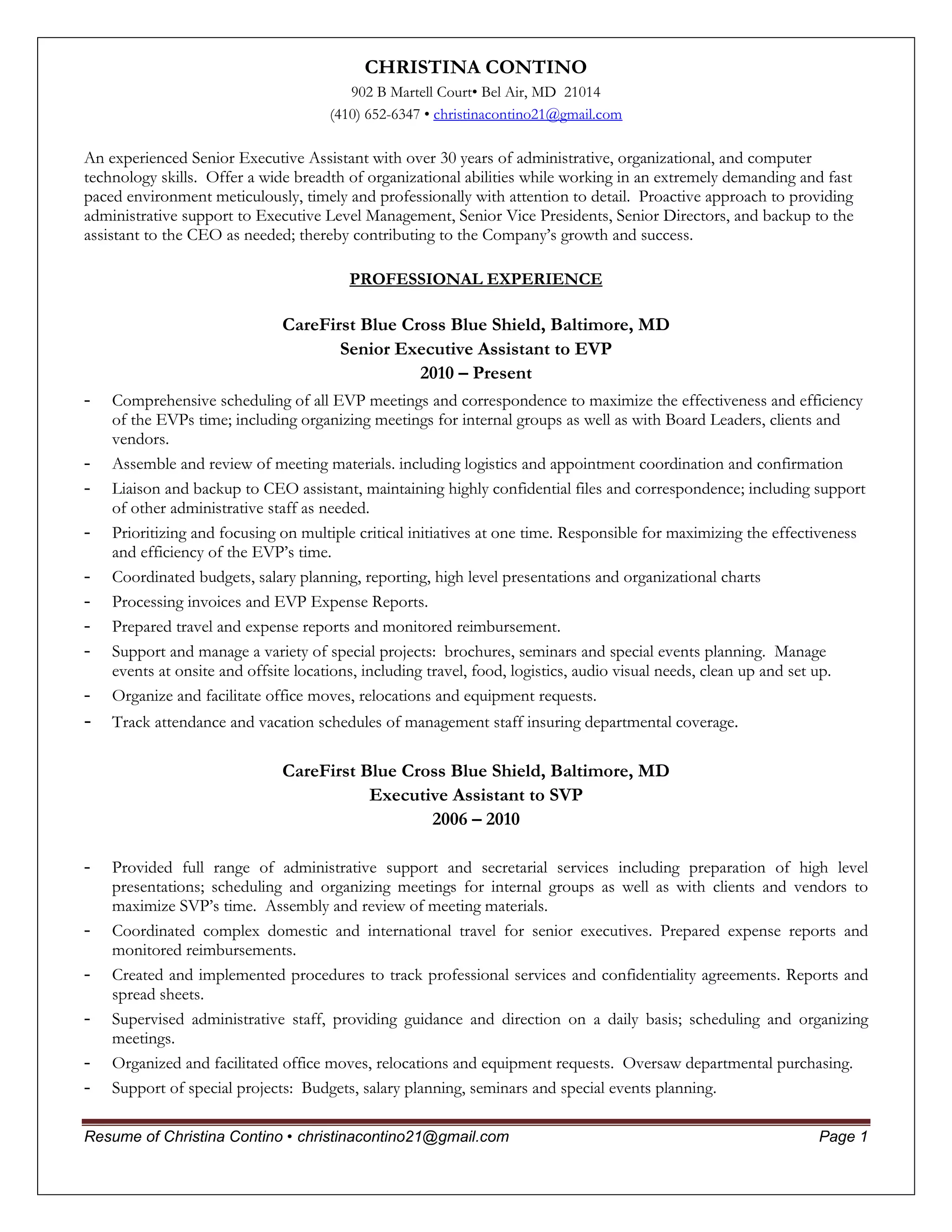 Chritina_Contino_Resume revised - | PDF