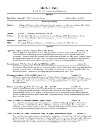 Mitchell Davis Professional Resume 2017 | DOCX