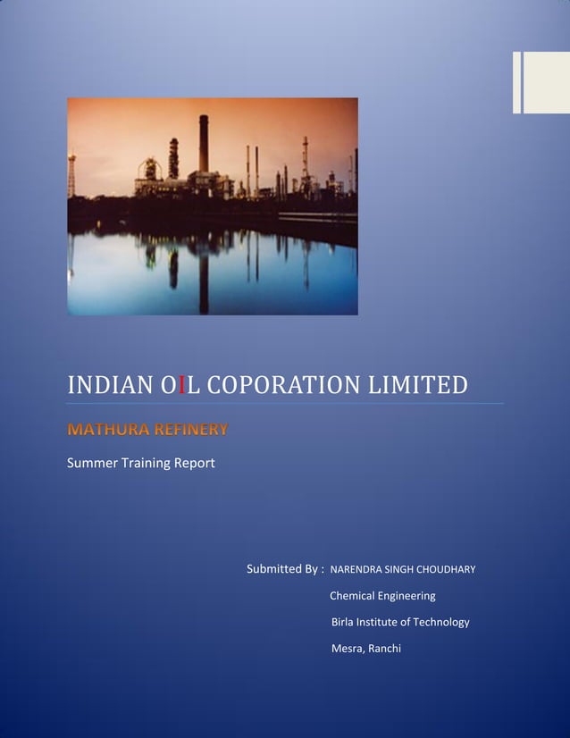 IOCL Training Report | PDF