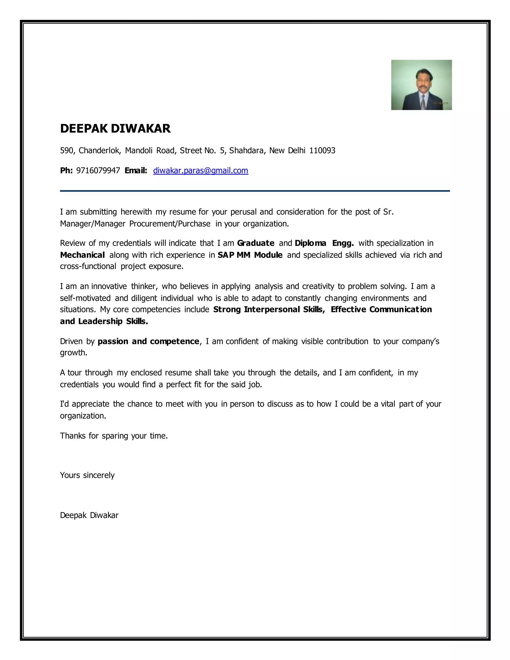 CV-DEEPAK DIWAKAR | PDF