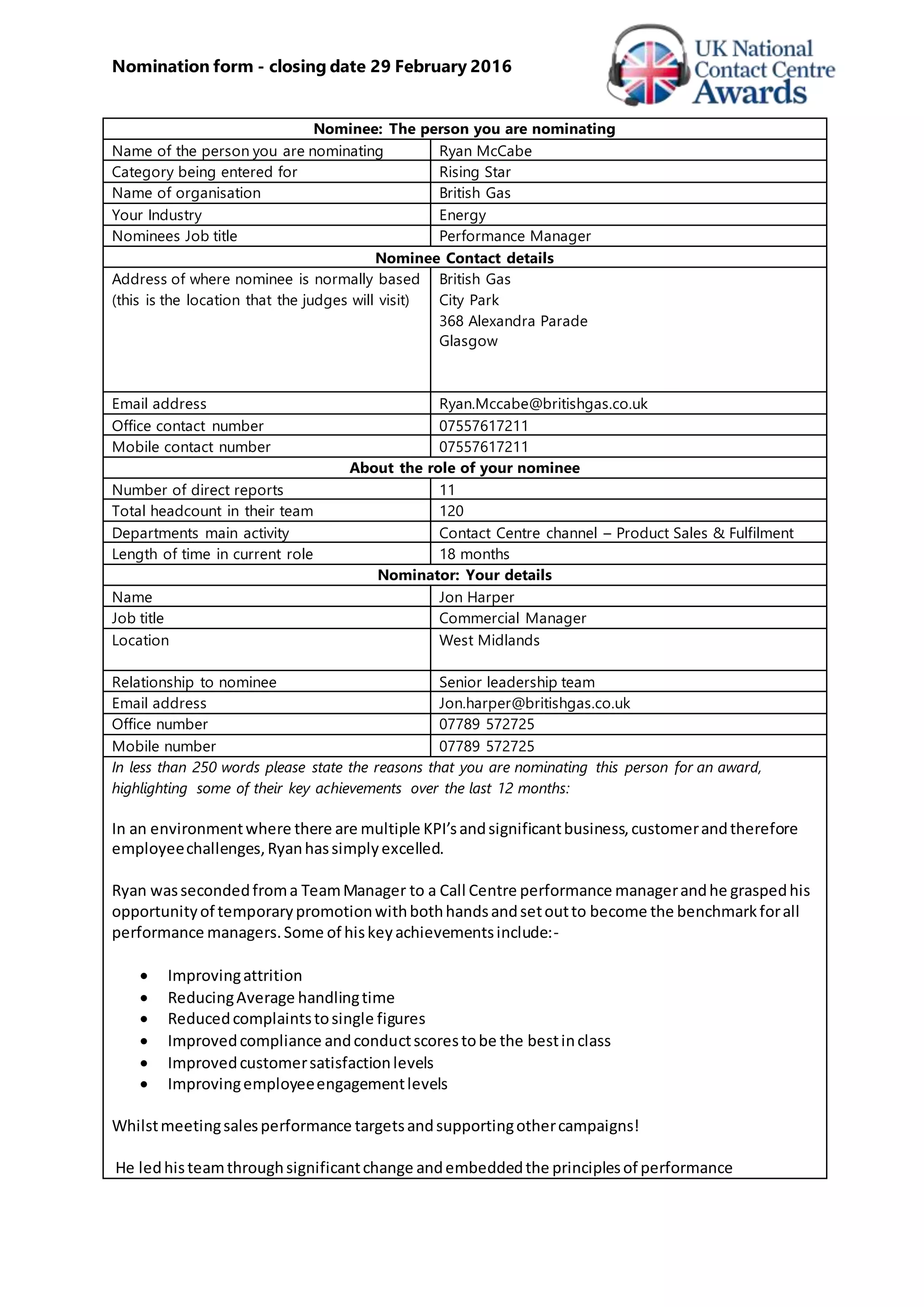 nomination-form UK NCCA - Ryan McCabe | PDF