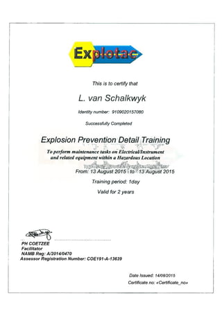 Explosion Preventing Detail Training | PDF