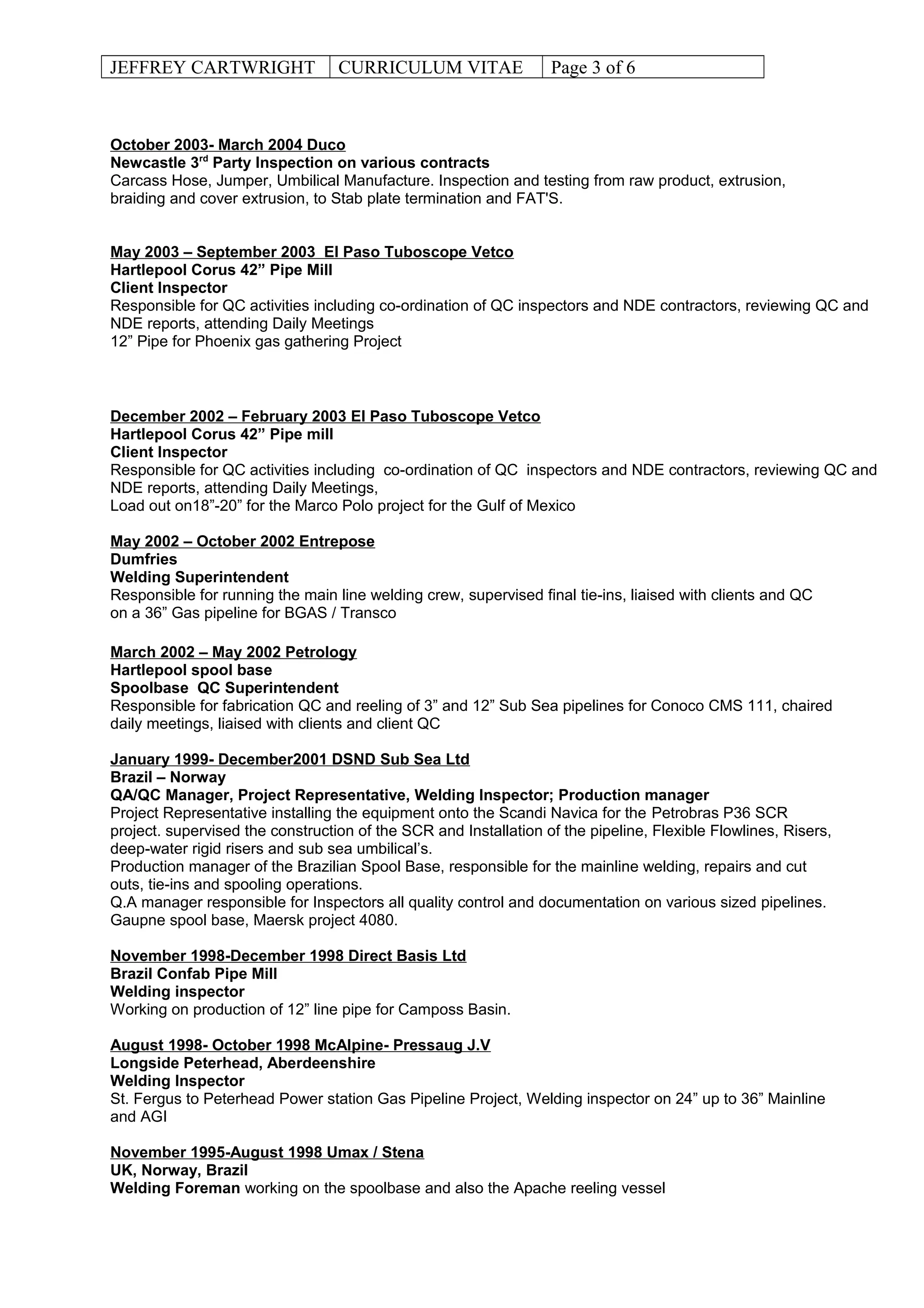 Jeff Cartwright CV May 2016 | DOC