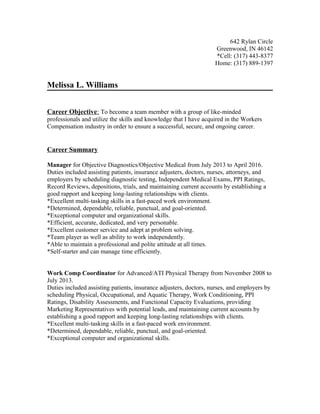 Melissa Williams Resume | DOC