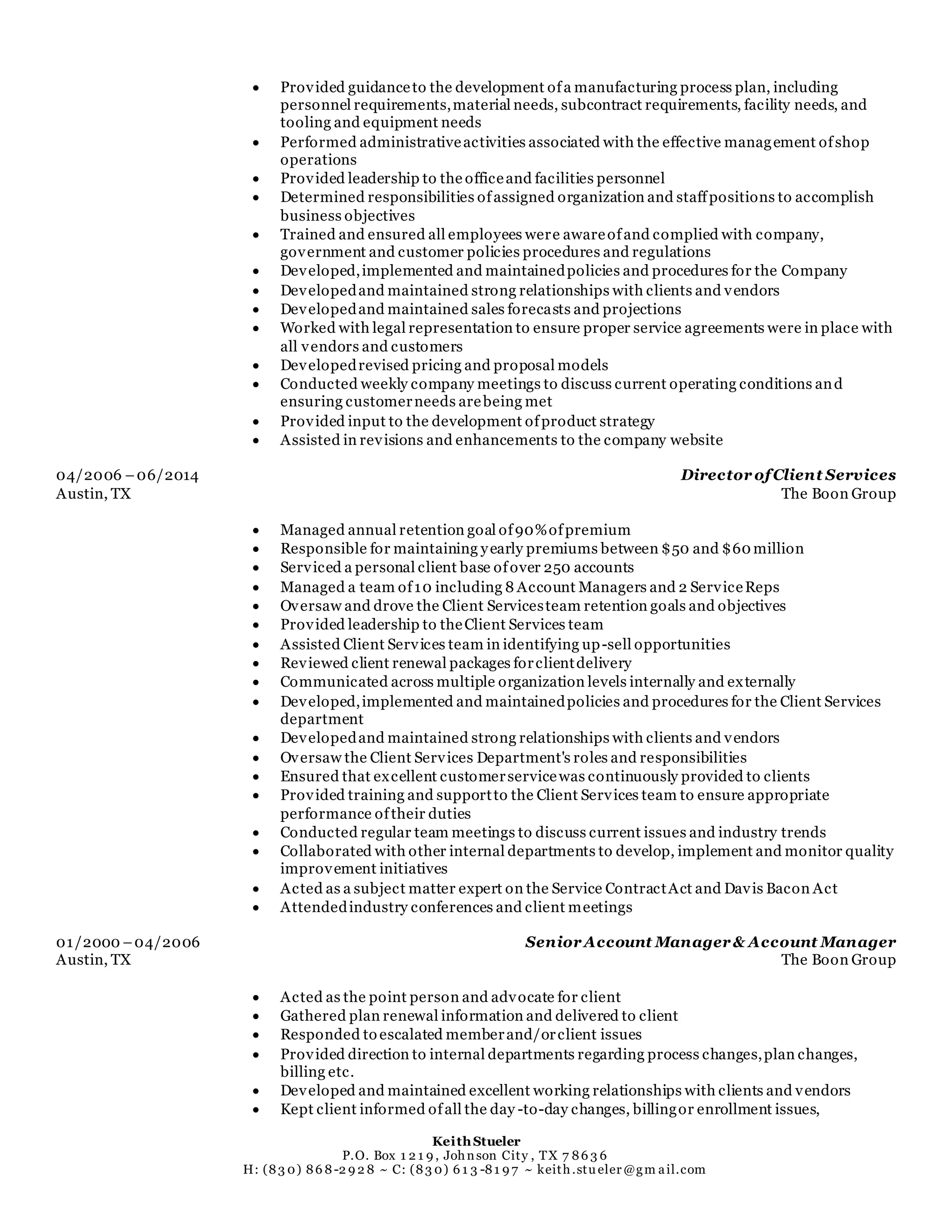 Keith Stueler Resume V4-2016 | PDF