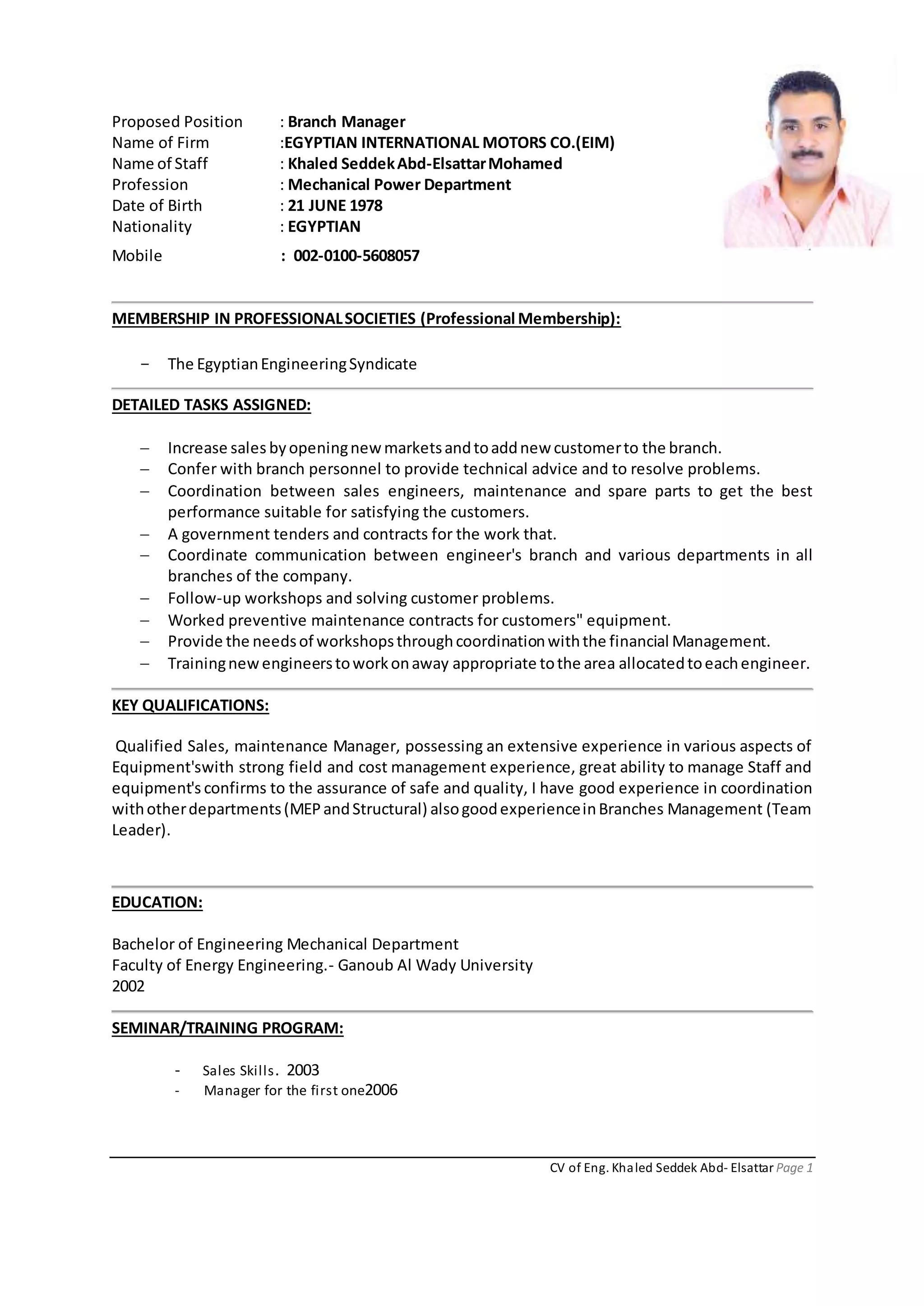 ENG.Khaled CV | DOCX