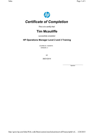 HP Operations Manager Level 2 and 3 Training | PDF