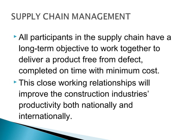 046 INTERGRATING SCM WITH FEM & LEAN CONSTRUCTION | PPT