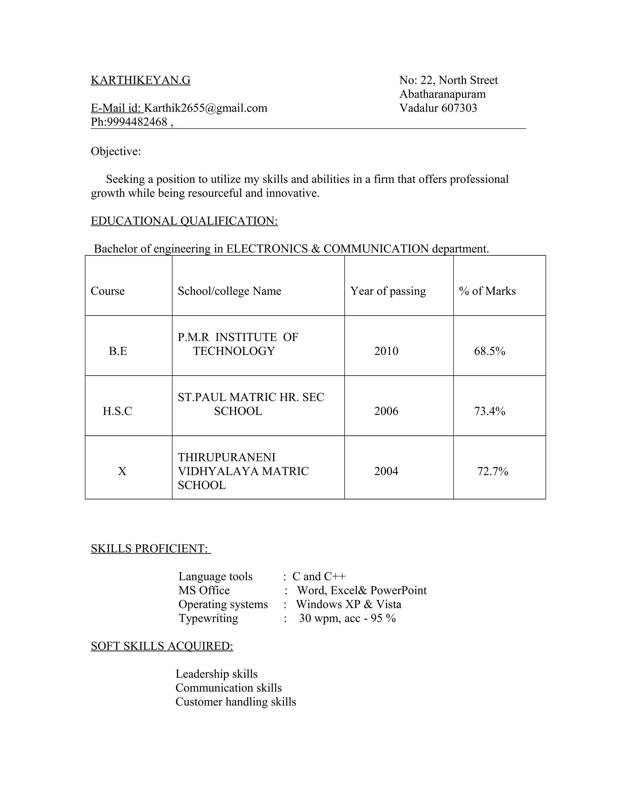 KARTHIKEYAN doc | PDF