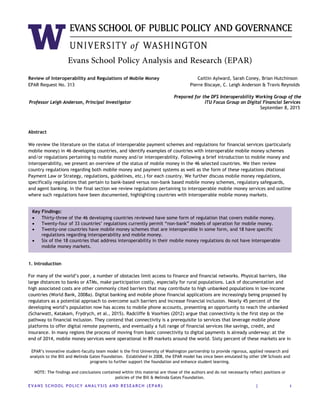 EPAR_UW_Request_313_Mobile Money Regulations and Interoperability_10.7.15