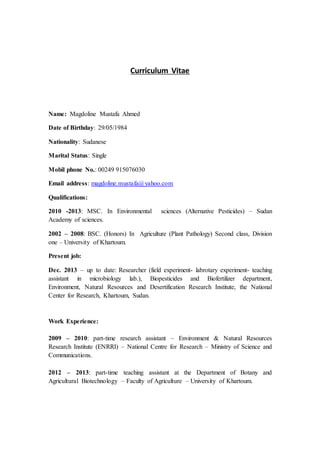 Curriculum Vitae magdoline | DOCX