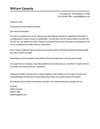 William Casserly Letter to Tesla | PDF | Business Administration | Business