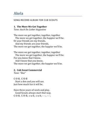 Sing and be Happy Singalongs for Scouts | PDF