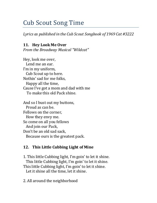 Sing and be Happy Singalongs for Scouts