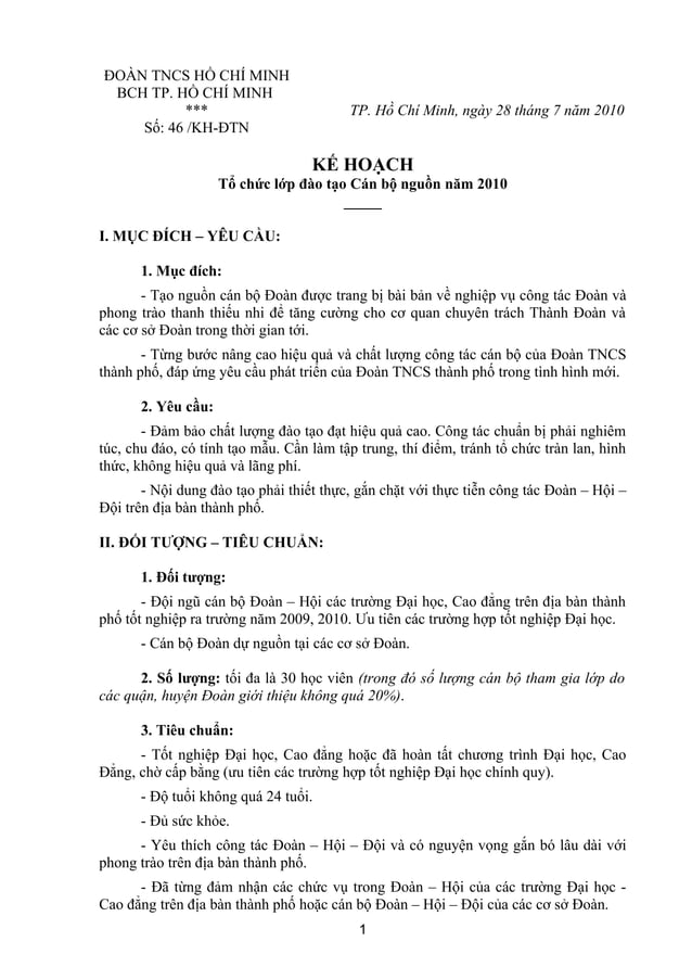 046 khtv lop can bo doan nguon | PDF