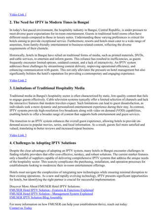 6 Best Hotel IPTV Solution Suppliers in Bangui, CENTRAL REPUBLIC | PDF