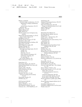 Merger Arbitrage Book Excerpt - Index | PDF