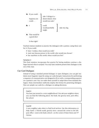 Drills, Dialogues, and Role Plays | PDF