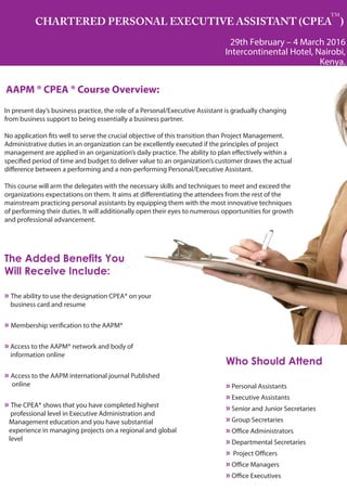 CHARTERED PERSONAL EXECUTIVE ASSISTANT - CPEA - MARCH 2016 NAIROBI ...