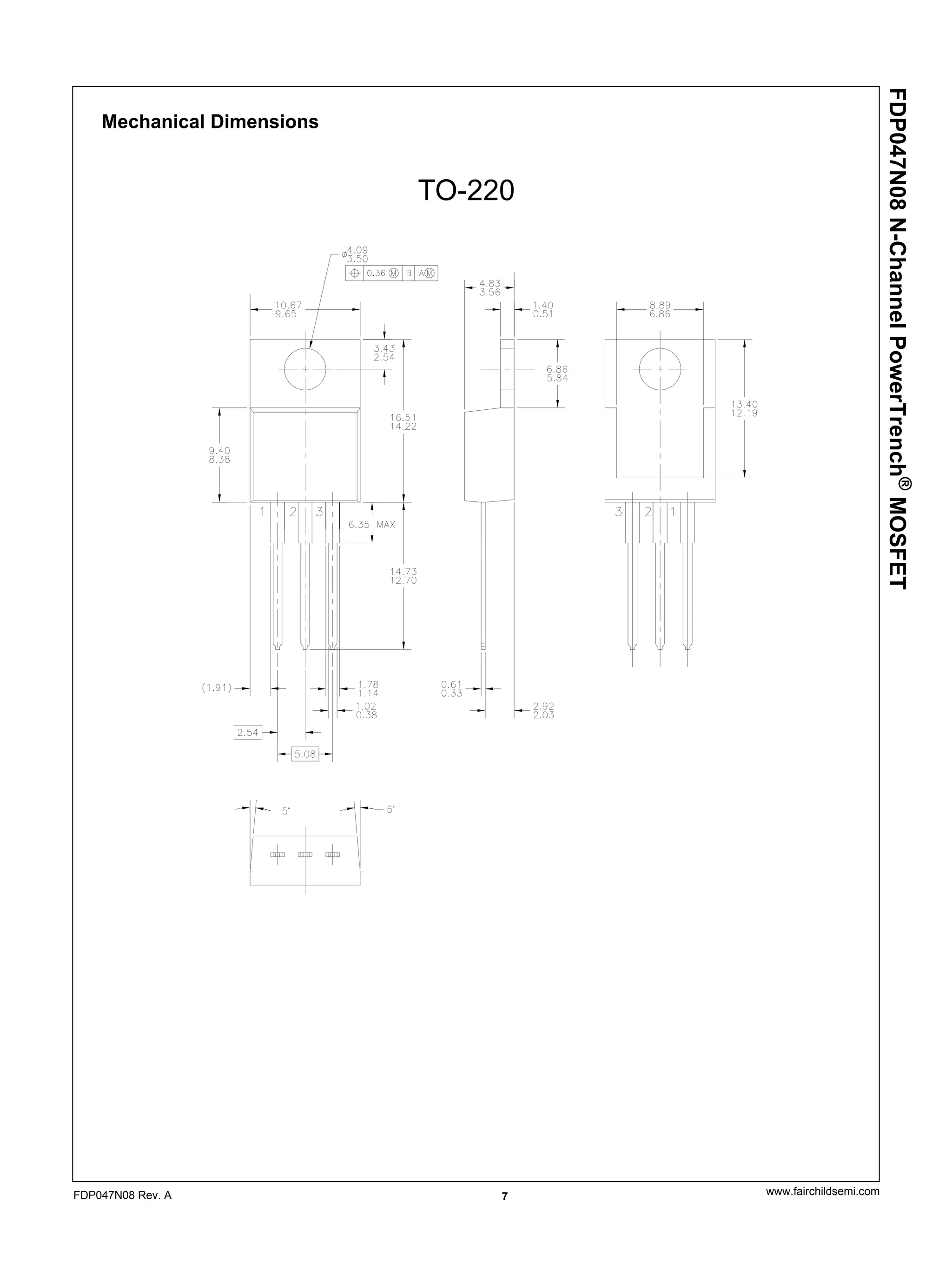 Original Mosfet 047N08 FDP047N08 47N08 75V TO-220 New Fairchild | PDF