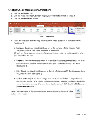 Powerpoint 2016 transitions animations timing the presentation | PDF