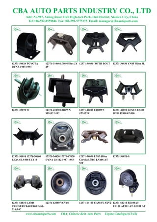 TOYOTA-CBA AUTO PARTS INDUSTRY CO., LIMITED-TOYOTA | PDF