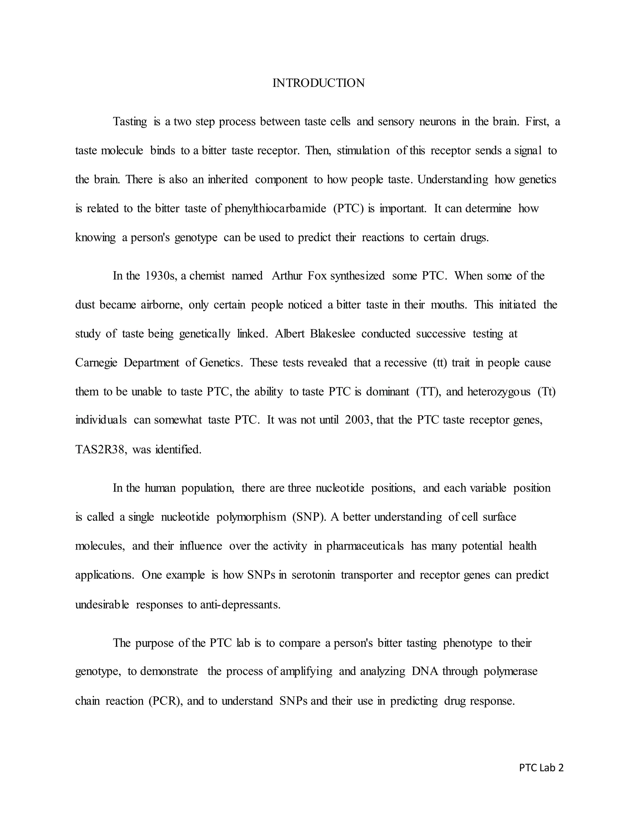 Phenylthiocarbamide Tasting (2) | DOCX