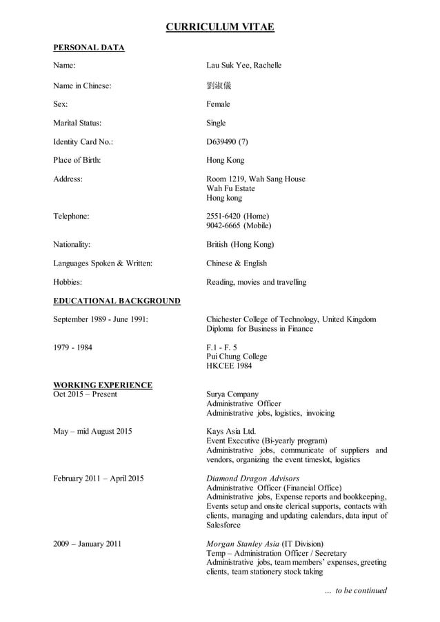 Rachelle resume (Aug 2016) | DOCX | Business Accounting & Finance | Business