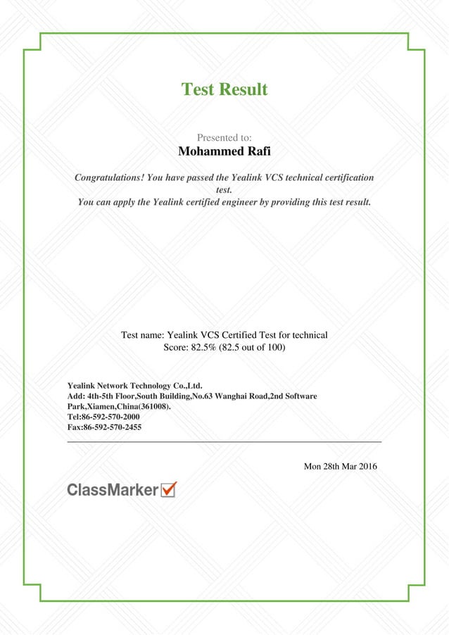 yealink certified engineer Certificate | PDF